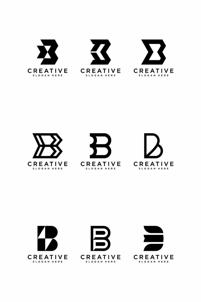 set of initial letter b logo - MasterBundles