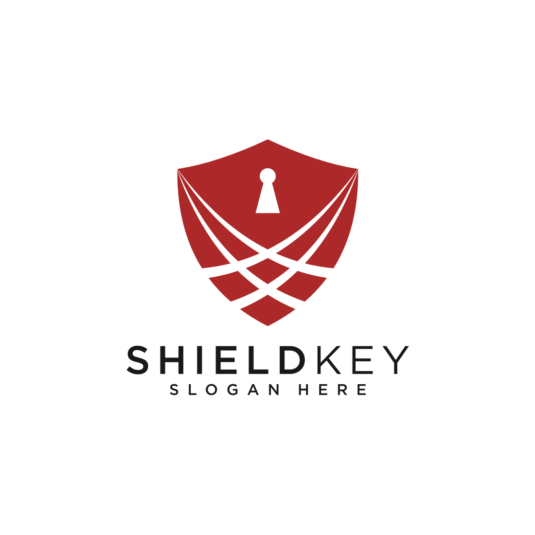 red shield with key logo vector - MasterBundles