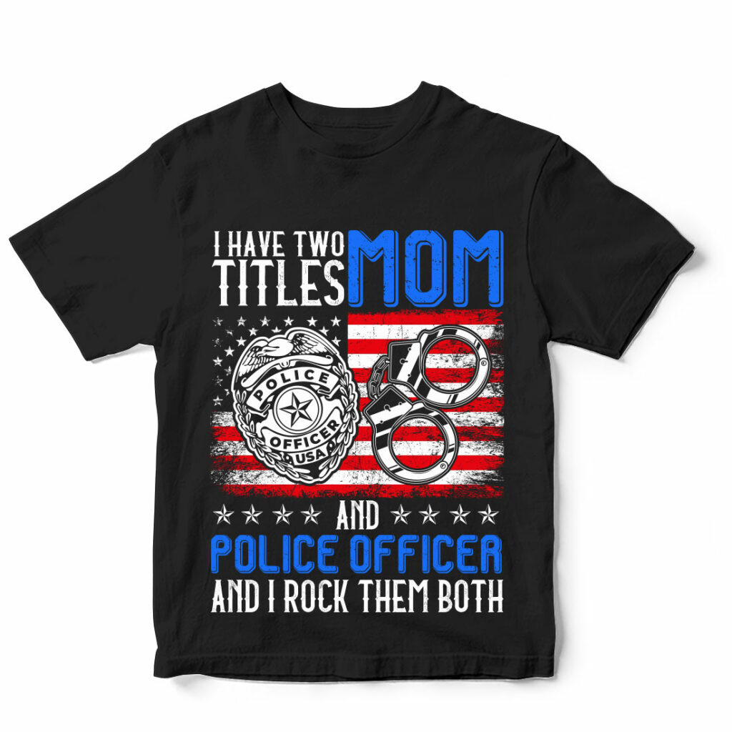 American Police Officer T-shirt Designs Bundle