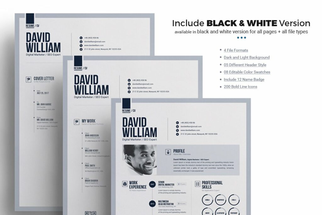 Word Resume / CV Template Design – MasterBundles