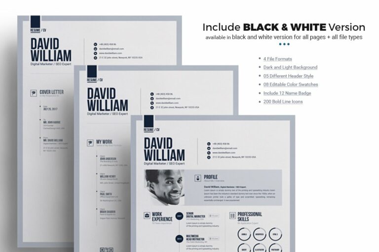 Word Resume / CV Template Design – MasterBundles