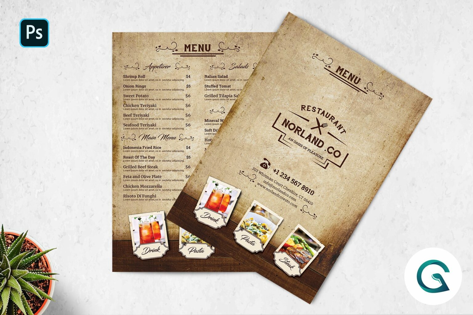 Vintage Restaurant Menu Template – MasterBundles