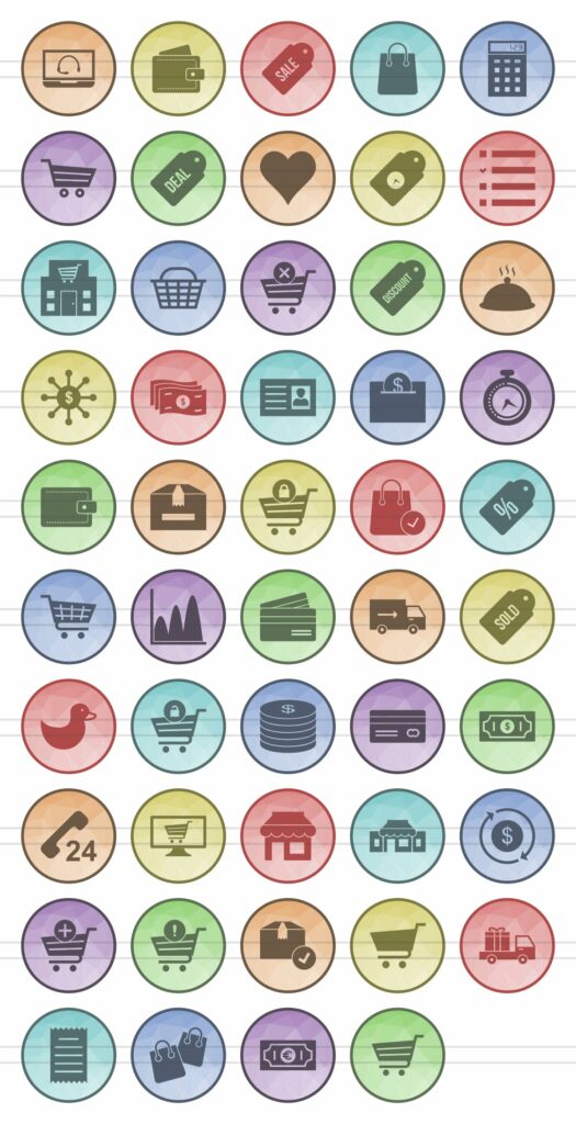48 Ecommerce Low Poly Icons – MasterBundles