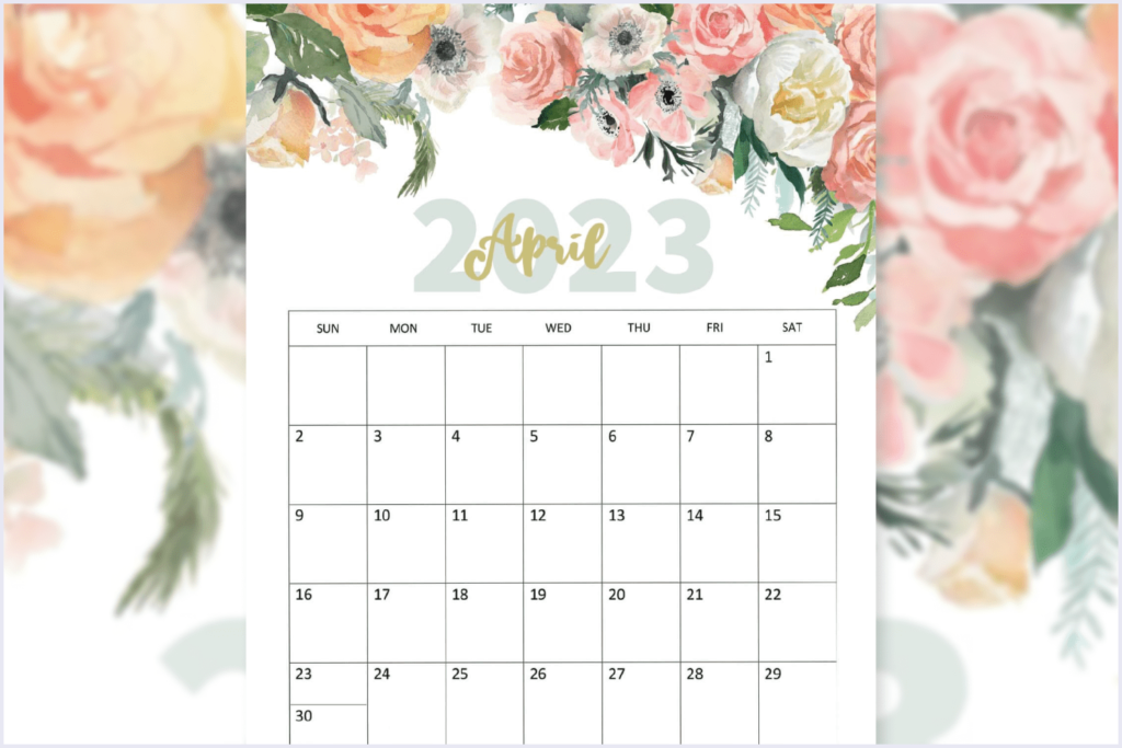 50+ Cute April Calendars 2023 - MasterBundles