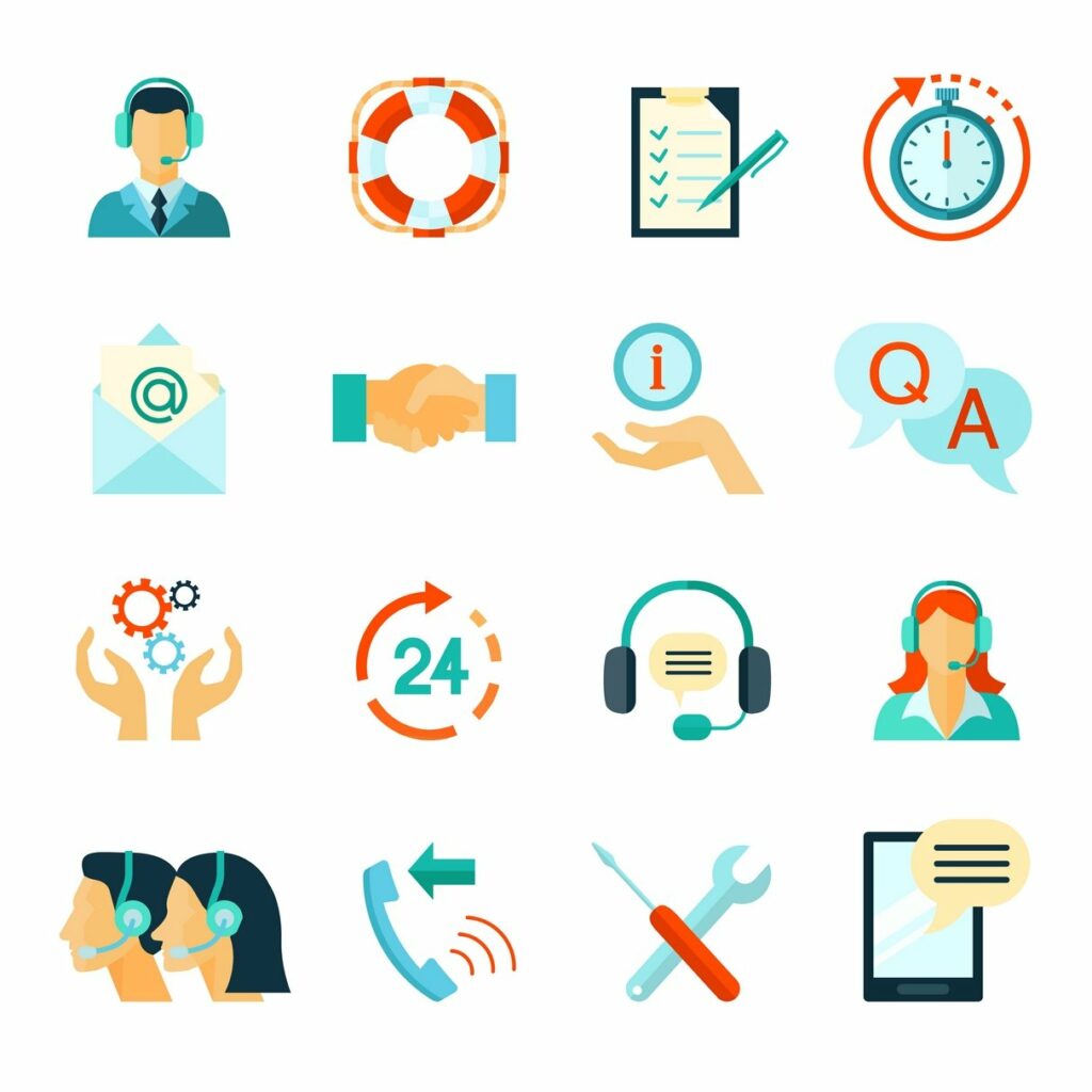 Customer support color icons set – MasterBundles