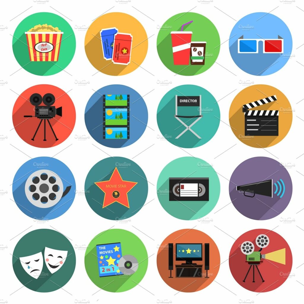 Movie and film industry icons set – MasterBundles