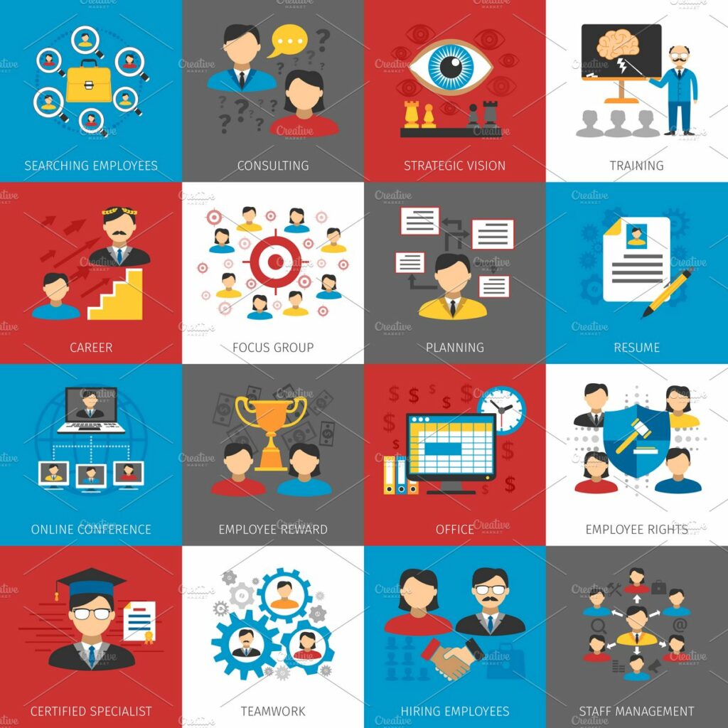 Human resources pictograms set – MasterBundles