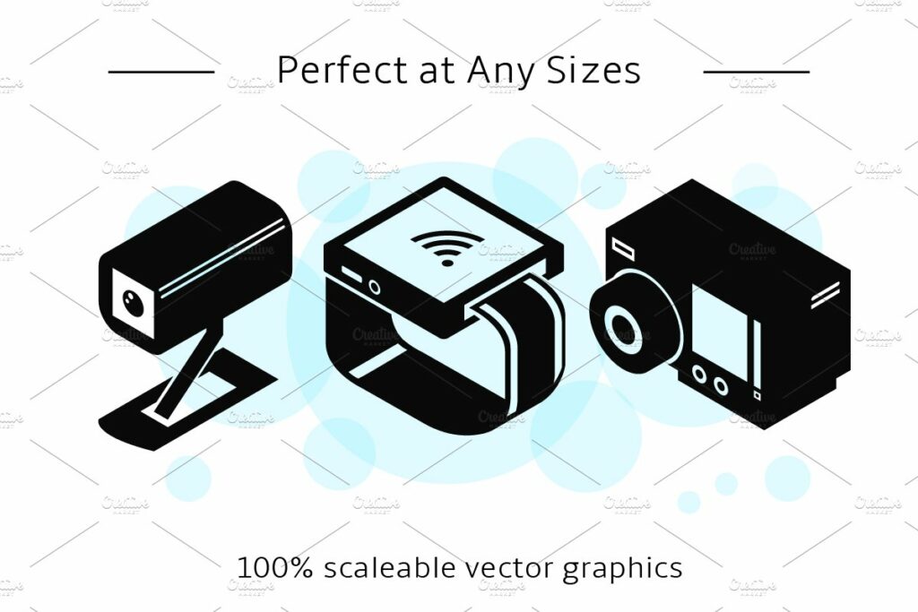 Electronic Device Isometric Icons – MasterBundles