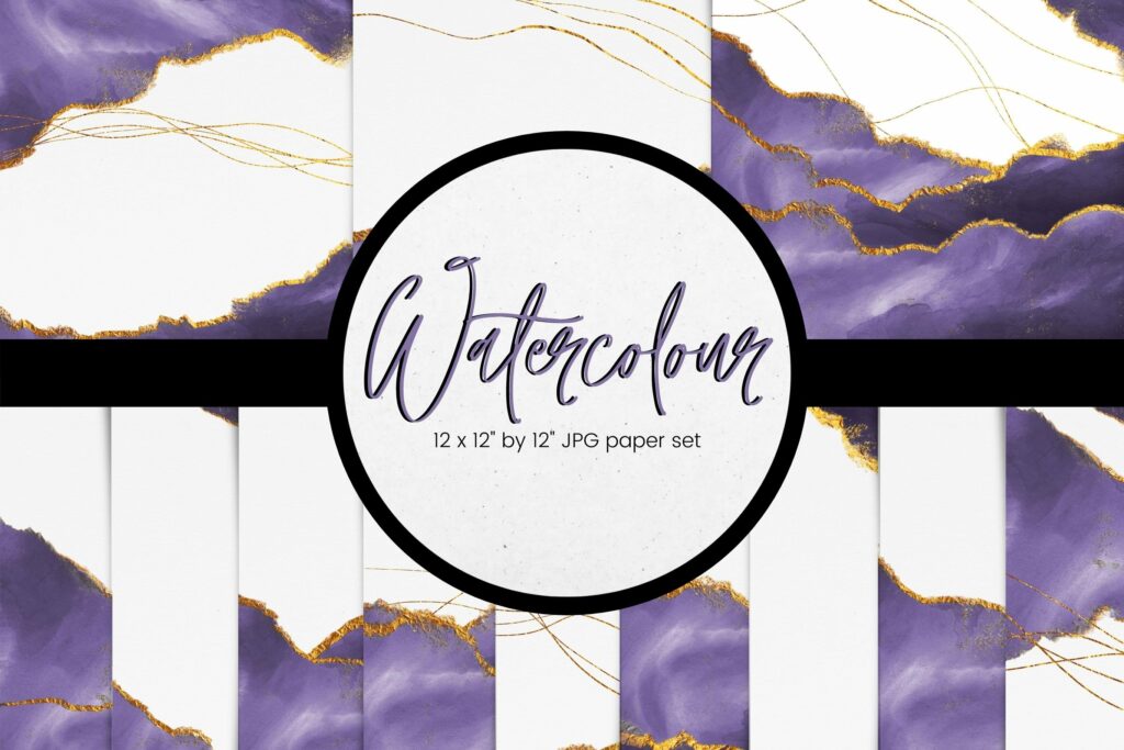 Purple Watercolour Digital Paper – MasterBundles