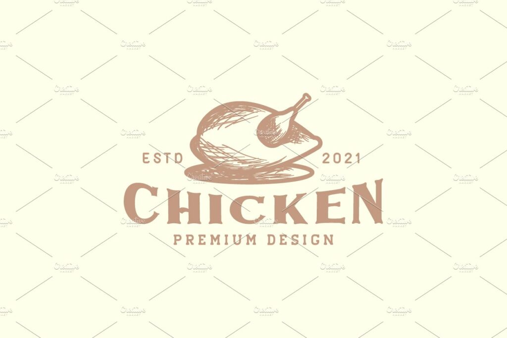 grilled chicken vintage logo design – MasterBundles