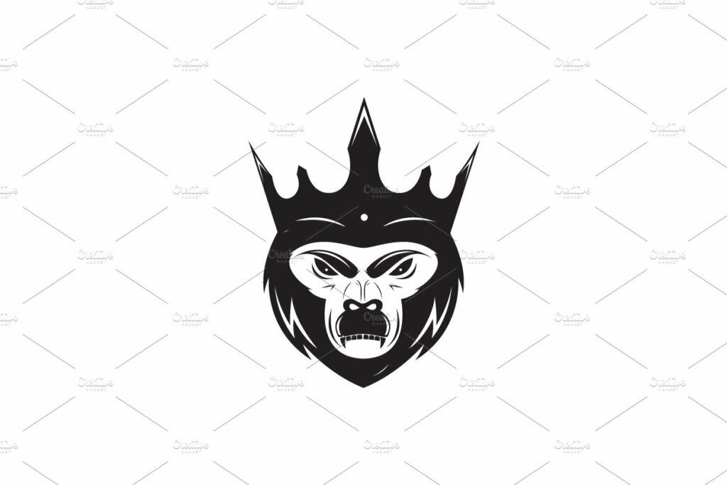 monkey king face with crown logo – MasterBundles