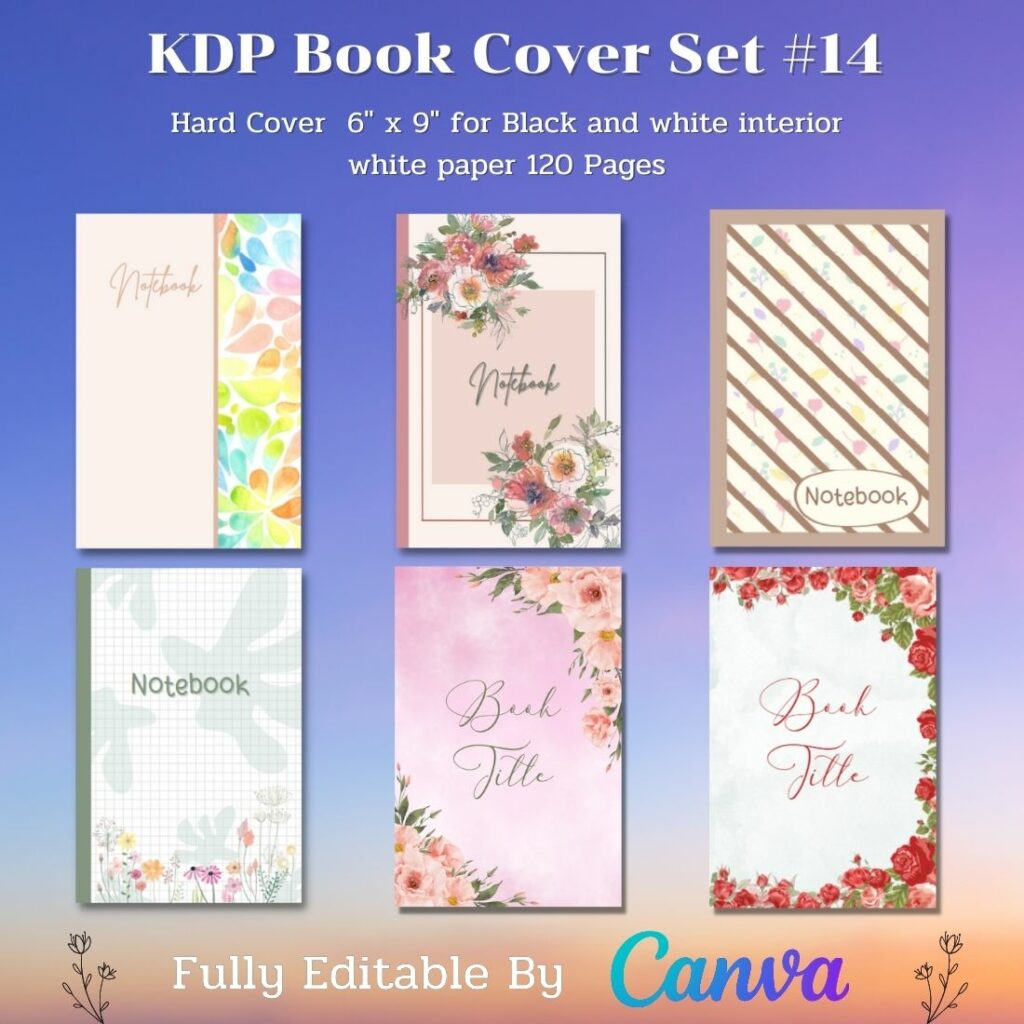 KDP Book Cover Set #14 Canva Template - Hard Cover - MasterBundles