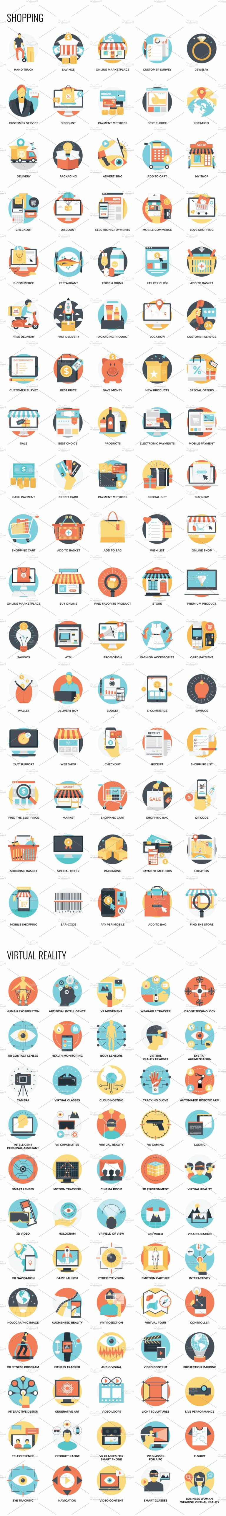 2480 Flat Vector Icons – MasterBundles