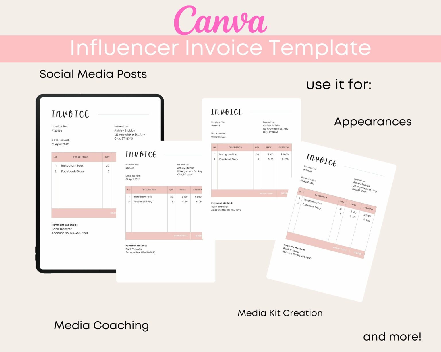 Invoice Template -Editable in Canva – MasterBundles
