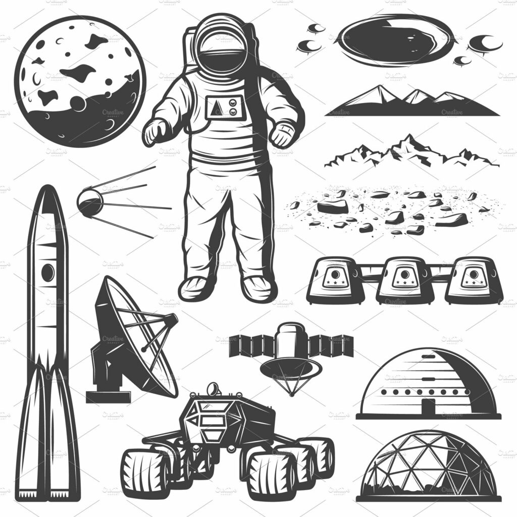 36 Space Icons Set x 4 Styles - MasterBundles