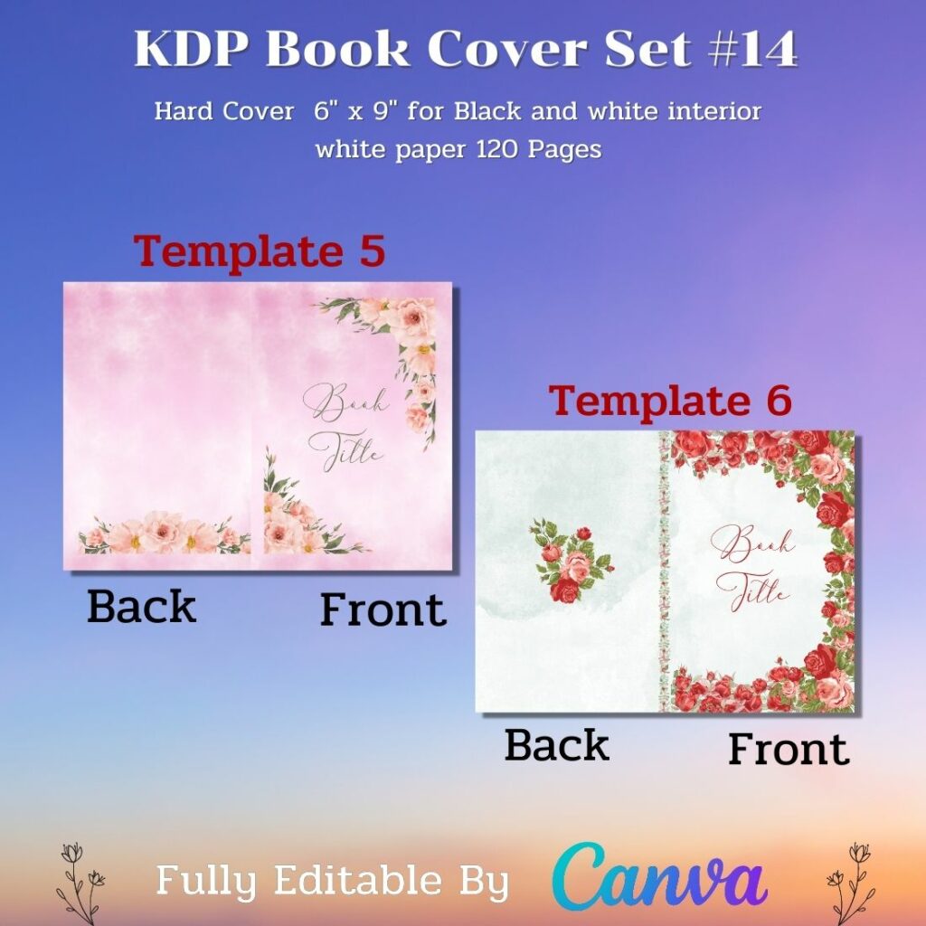 KDP Book Cover Set #14 Canva Template - Hard Cover - MasterBundles