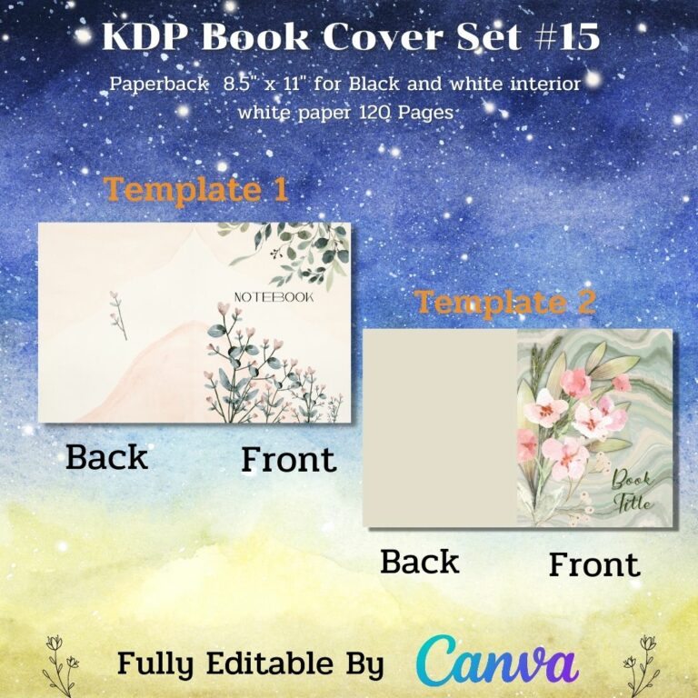 KDP Book Cover Set #15 Canva Template – Paperback - MasterBundles