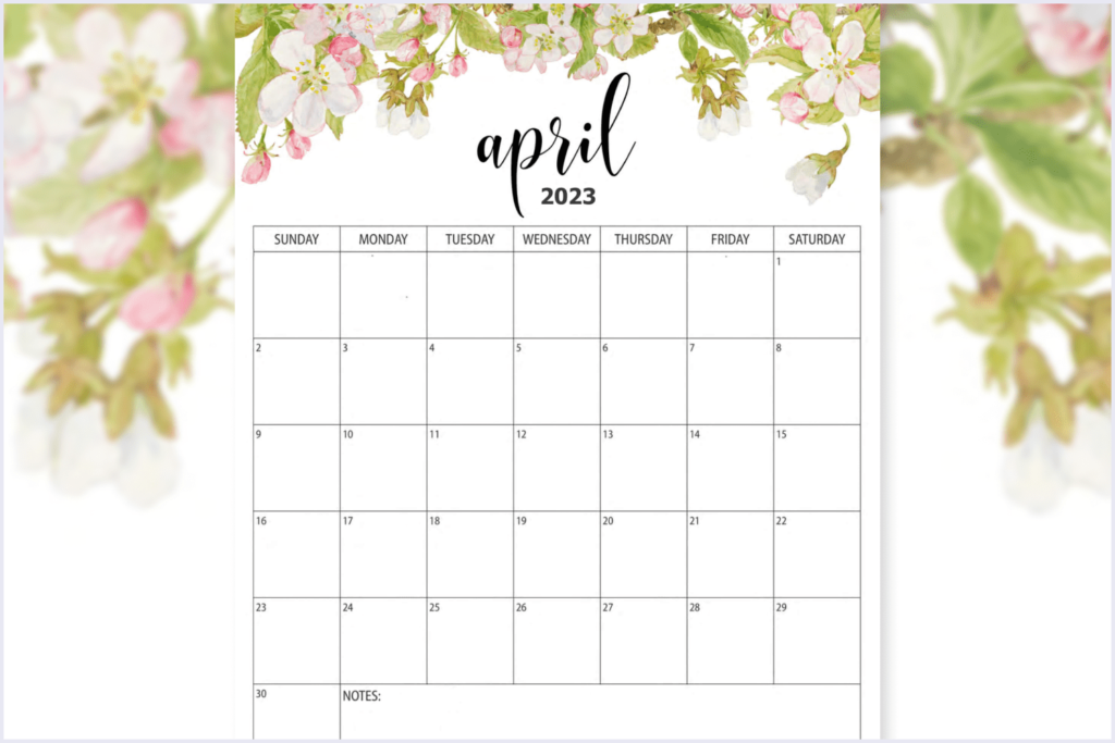 50+ Cute April Calendars 2023 - MasterBundles