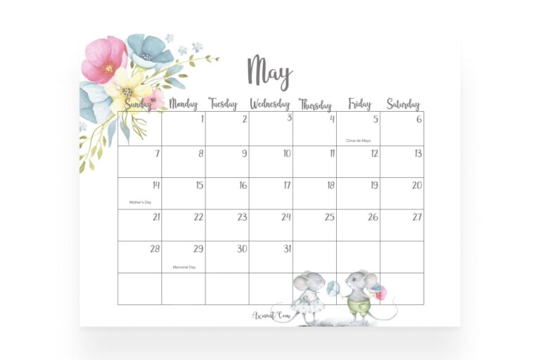 50+ Best May Calendar Templates 2023 - MasterBundles
