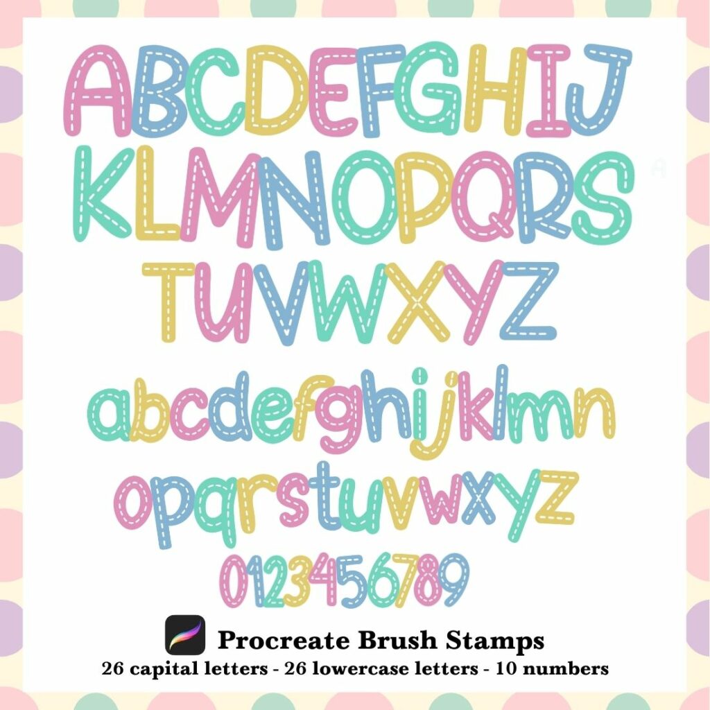26 Uppercase & Lowercase Letters & Number 0-9 Brush Stamps - MasterBundles