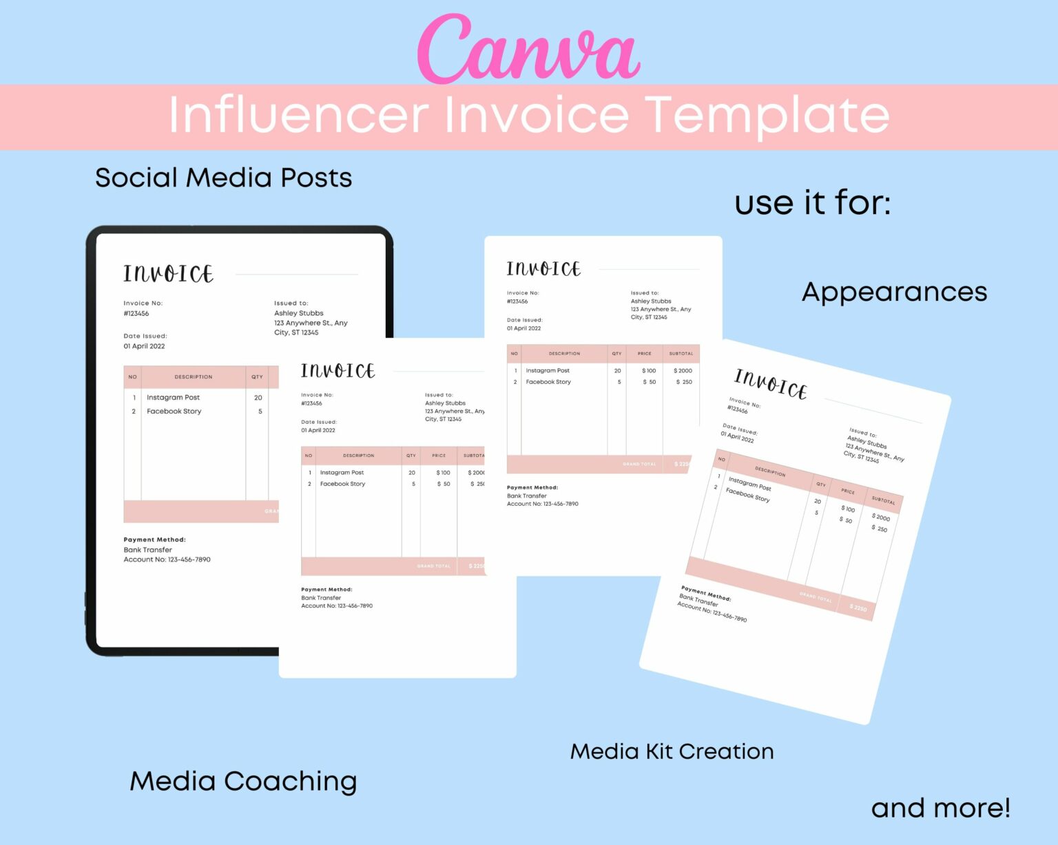 Invoice Template -Editable in Canva – MasterBundles
