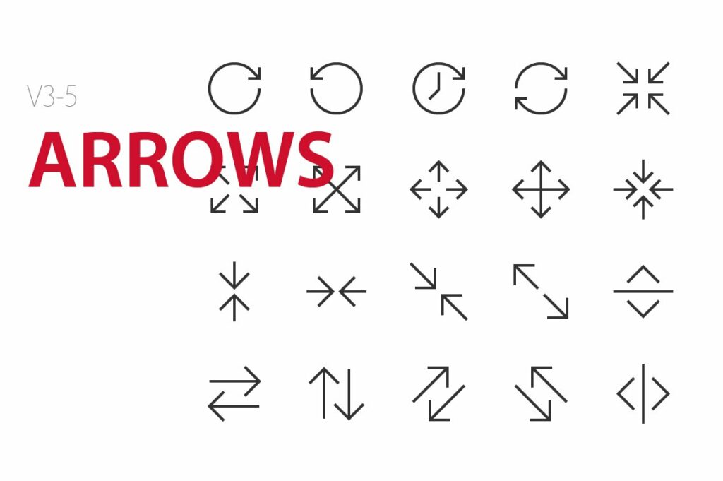 100 Arrows UI icons – MasterBundles