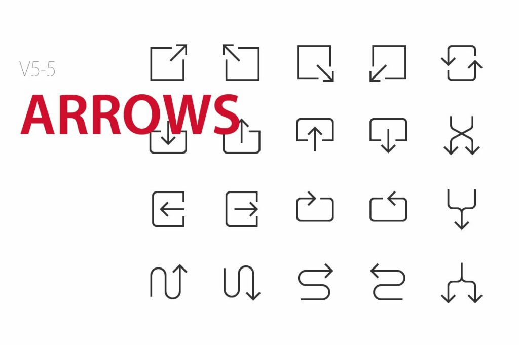 100 Arrows UI icons – MasterBundles
