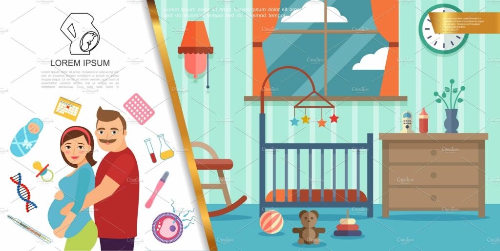 Flat colorful pregnancy concept – MasterBundles