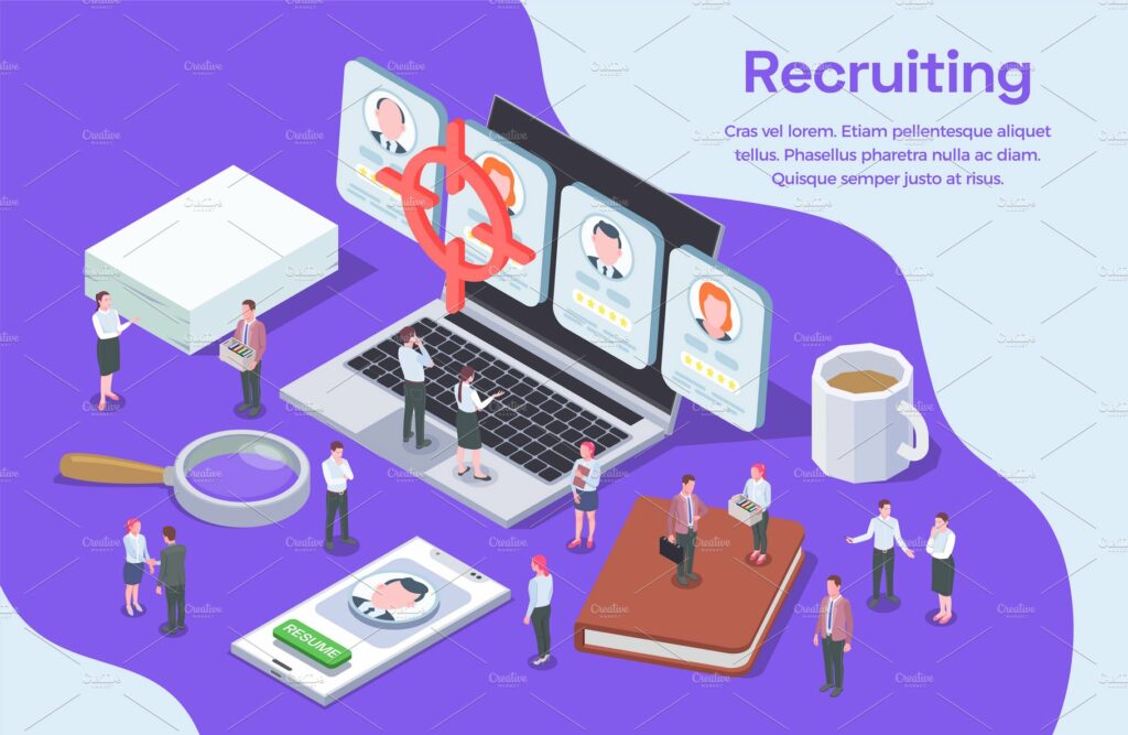 Human resources isometric – MasterBundles