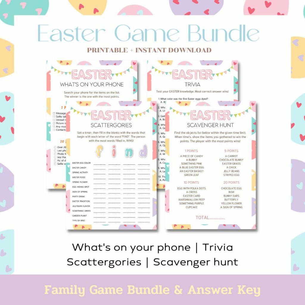 Easter Game Bundle - 22 Games Printable - MasterBundles