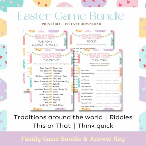 Easter Game Bundle - 22 Games Printable - MasterBundles