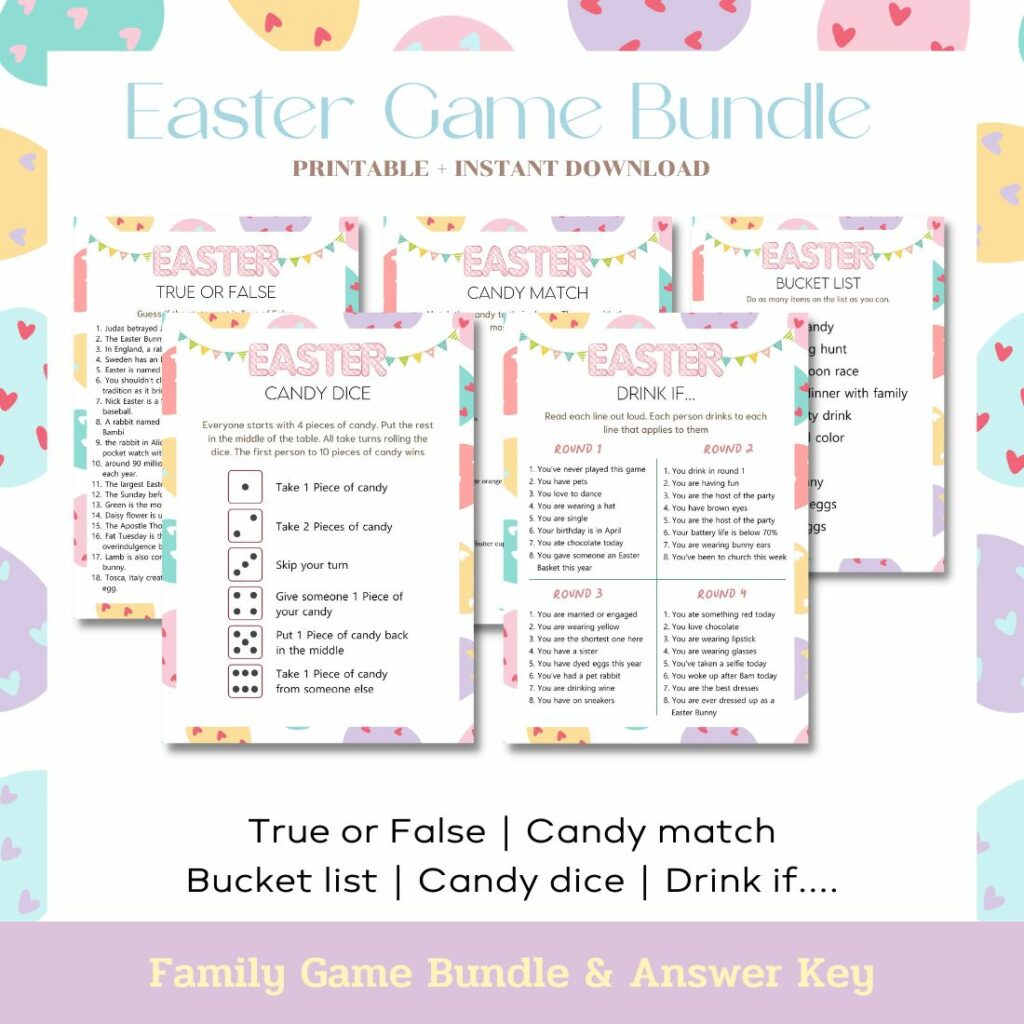 Easter Game Bundle - 22 Games Printable - MasterBundles