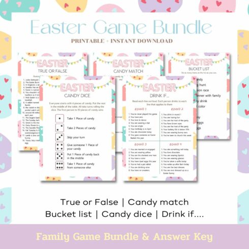 Easter Game Bundle - 22 Games Printable - MasterBundles