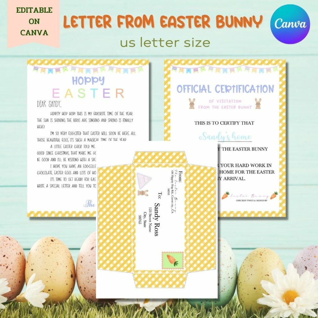 EDITABLE Letter from Easter Bunny - MasterBundles