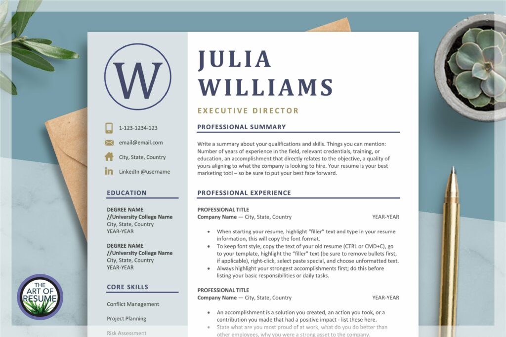 Executive Resume CV Template – MasterBundles