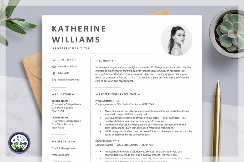Resume Design + Photo Picture Insert – MasterBundles