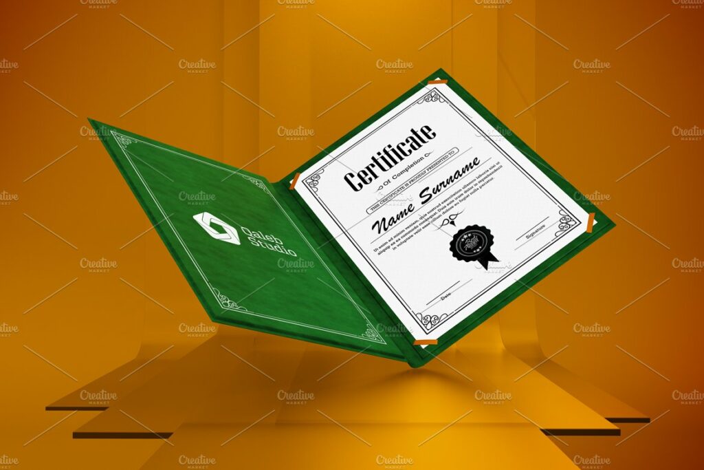 Certificate On Glass Mockup – MasterBundles