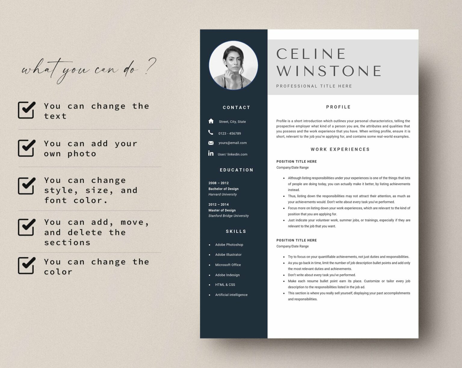 Resume Template/ CV Word – MasterBundles