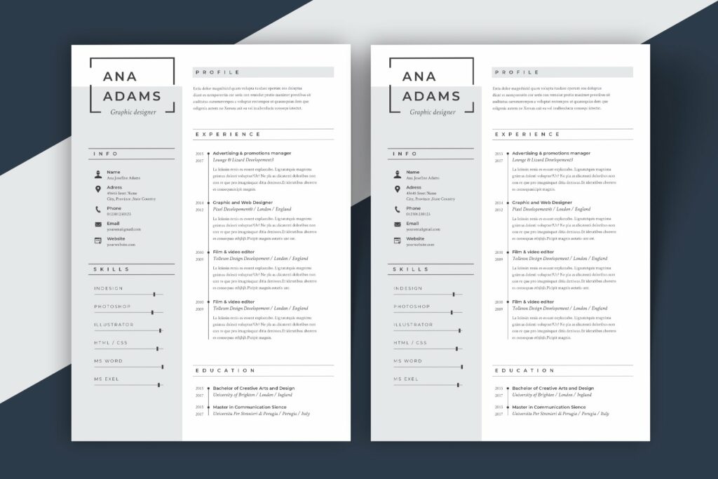 Resume Ana – MasterBundles