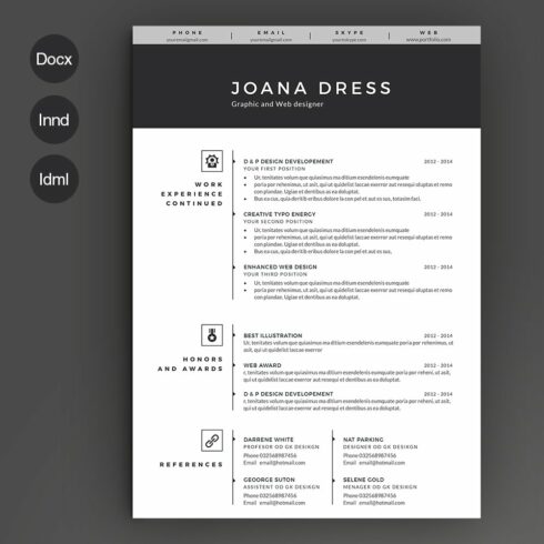 Resume Template 2 pages – MasterBundles