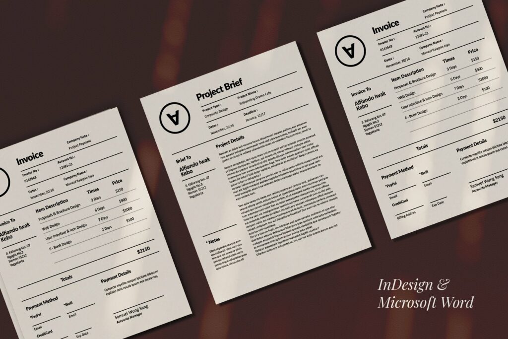 Polem Invoice Template (Indd+MsWord) – MasterBundles