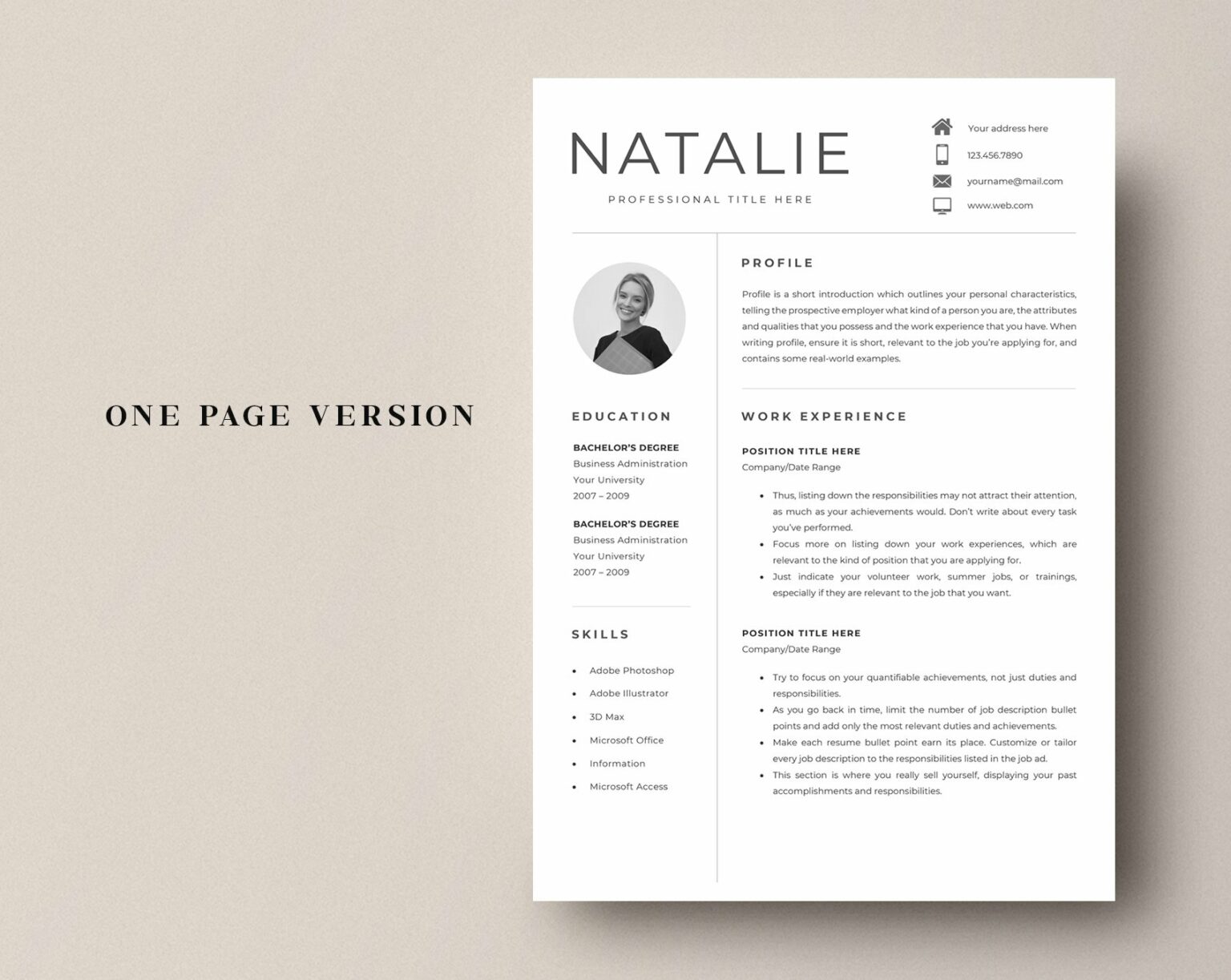 Resume Template 5 Pages/CV – MasterBundles