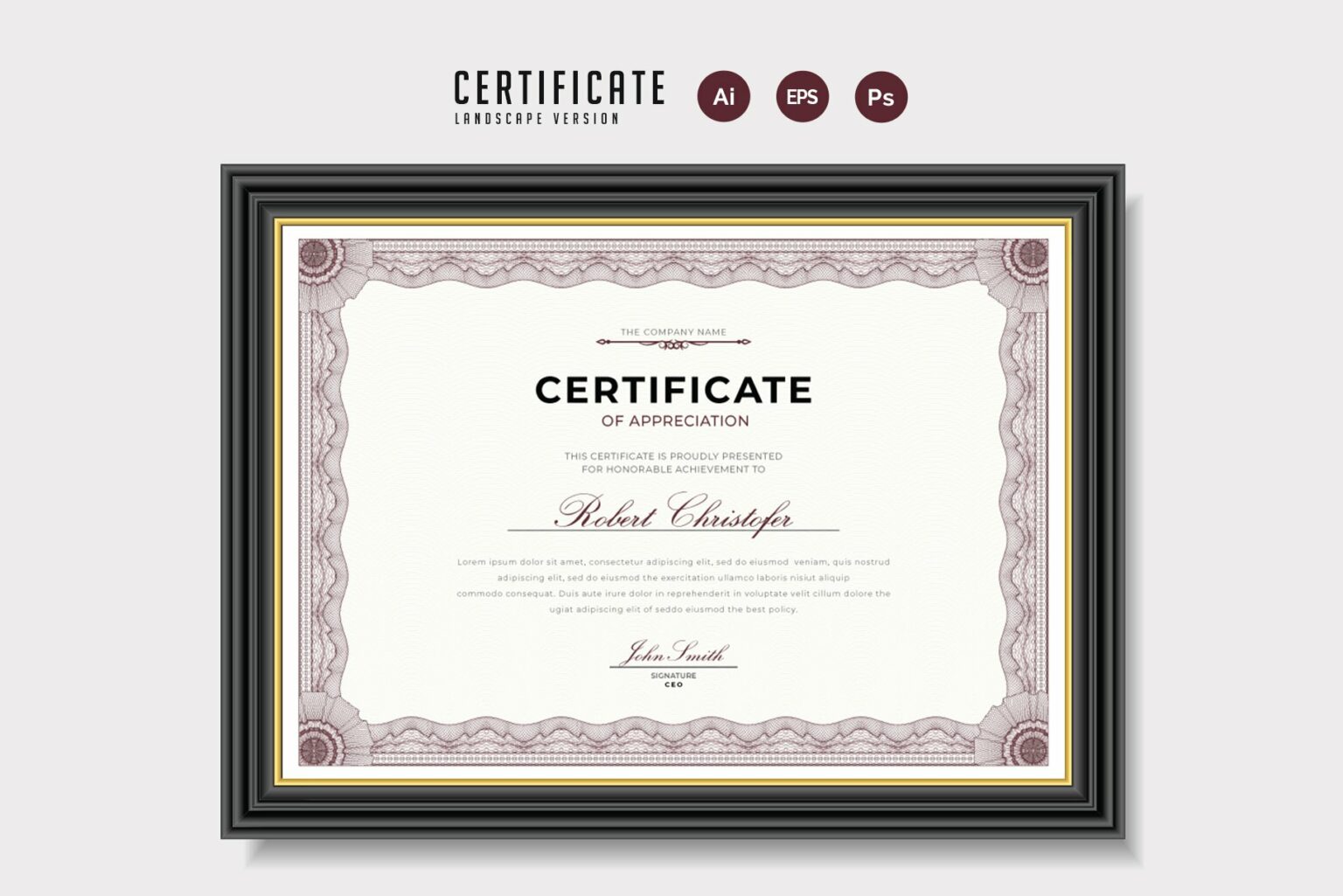 051. Clean Certificate Template – MasterBundles