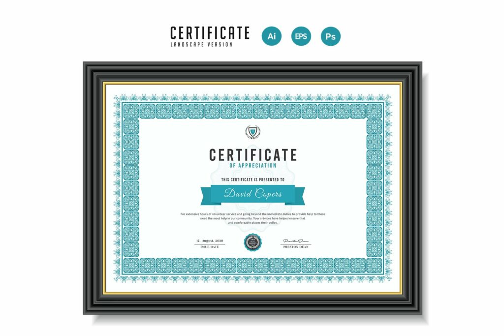 109. Clean Certificate Template – MasterBundles