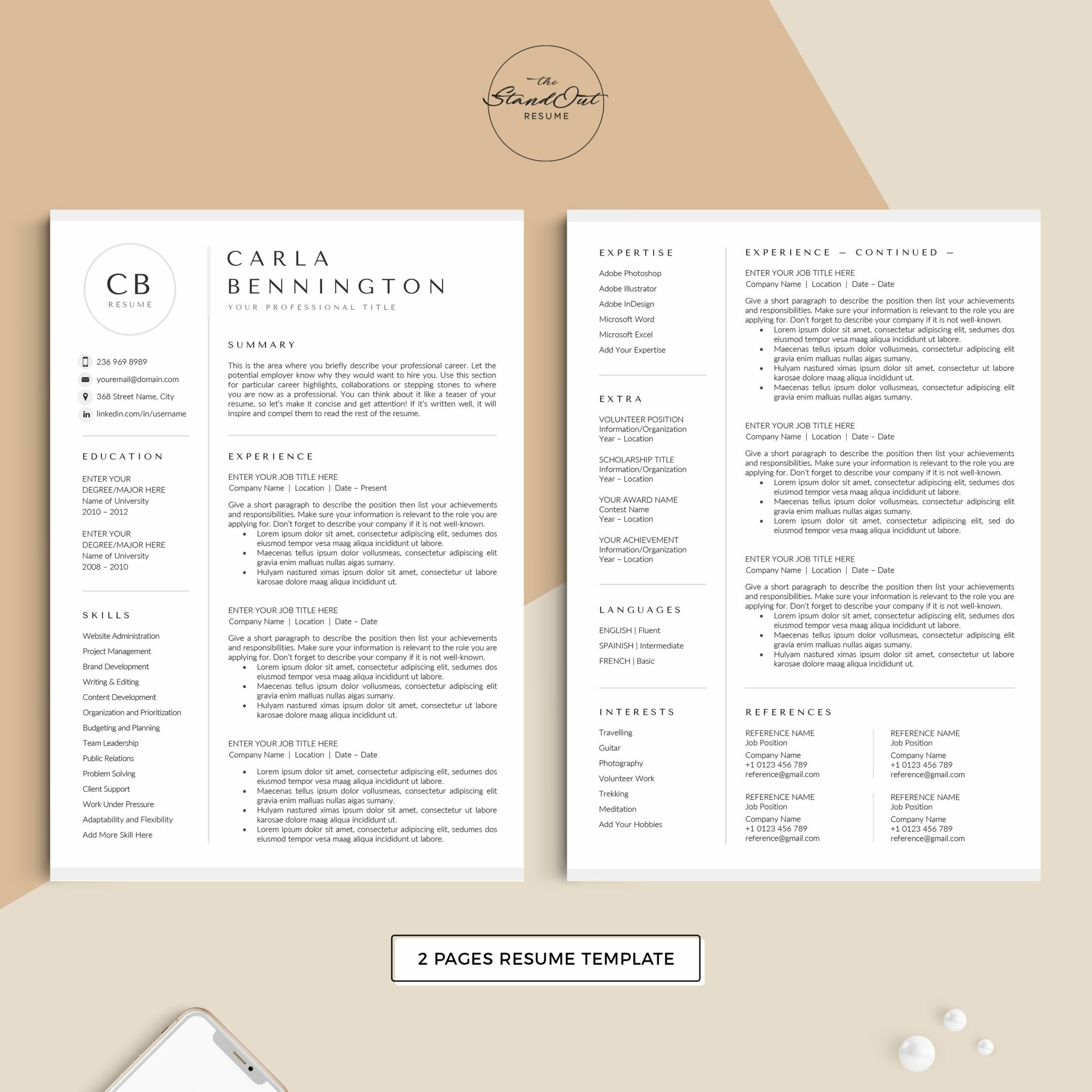 Resume/CV Template - CARLA – MasterBundles