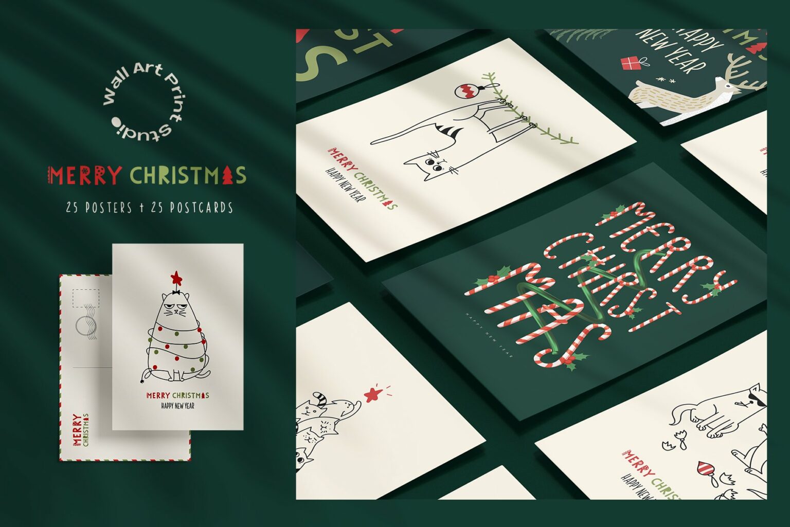 Merry Christmas Posters & Postcards – MasterBundles