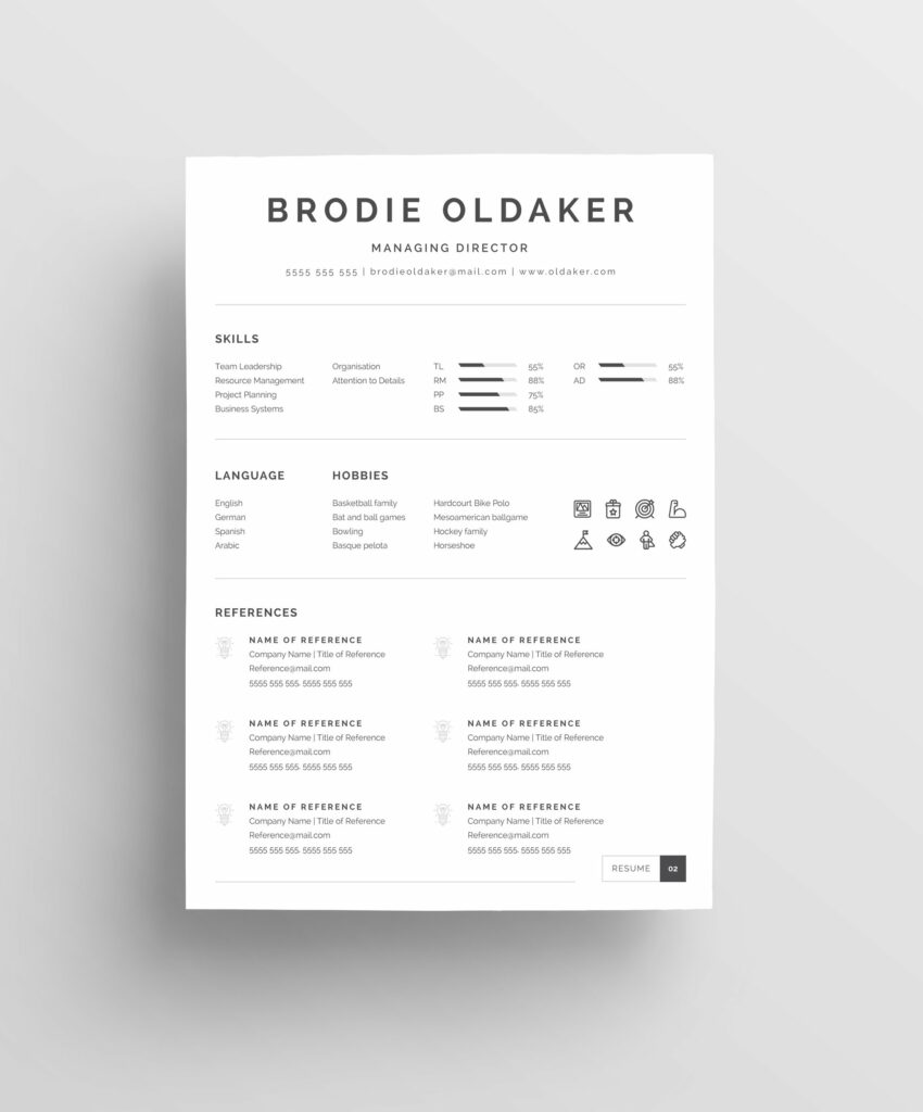 Minimalist Resume Template – MasterBundles