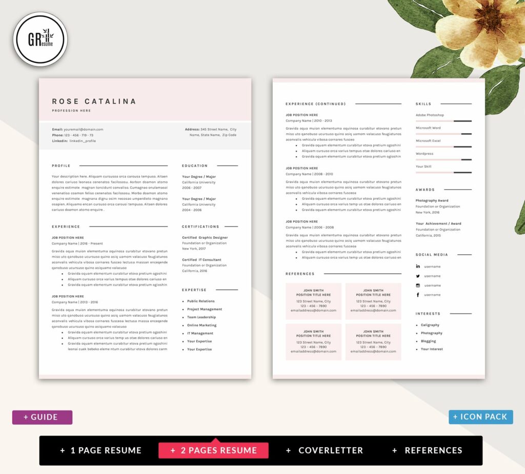 Professional Resume Template - Word – MasterBundles
