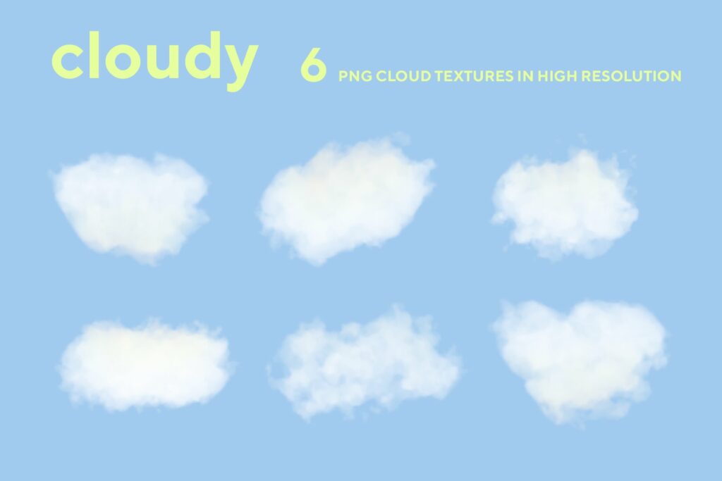 Cloudy - 6 PNG Cloud Textures – MasterBundles