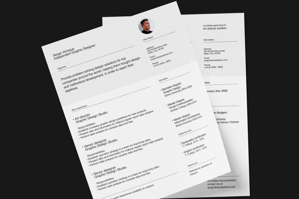 Minimal CV, letterhead & card bundle – MasterBundles